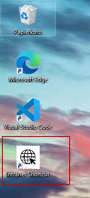 Creating a web page shortcut on the desktop using intune