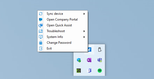 The further development of the Company Portal System Tray Icon