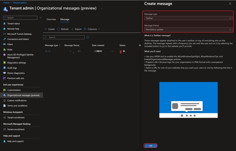 How to setup Organizational messages – AI & Modern Device Management