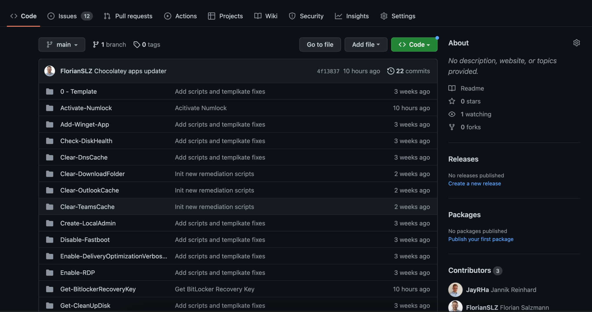 Endpoint analytics remediation script community repository