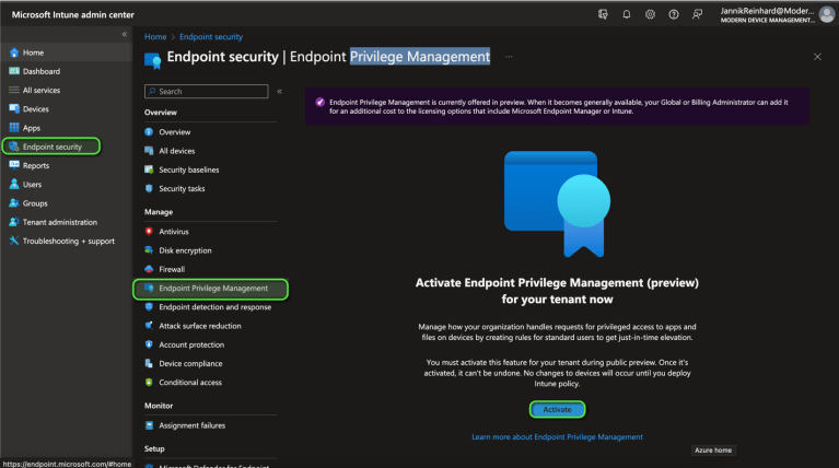 Intune Suite Part 2: Easy start with Endpoint Privilege Management