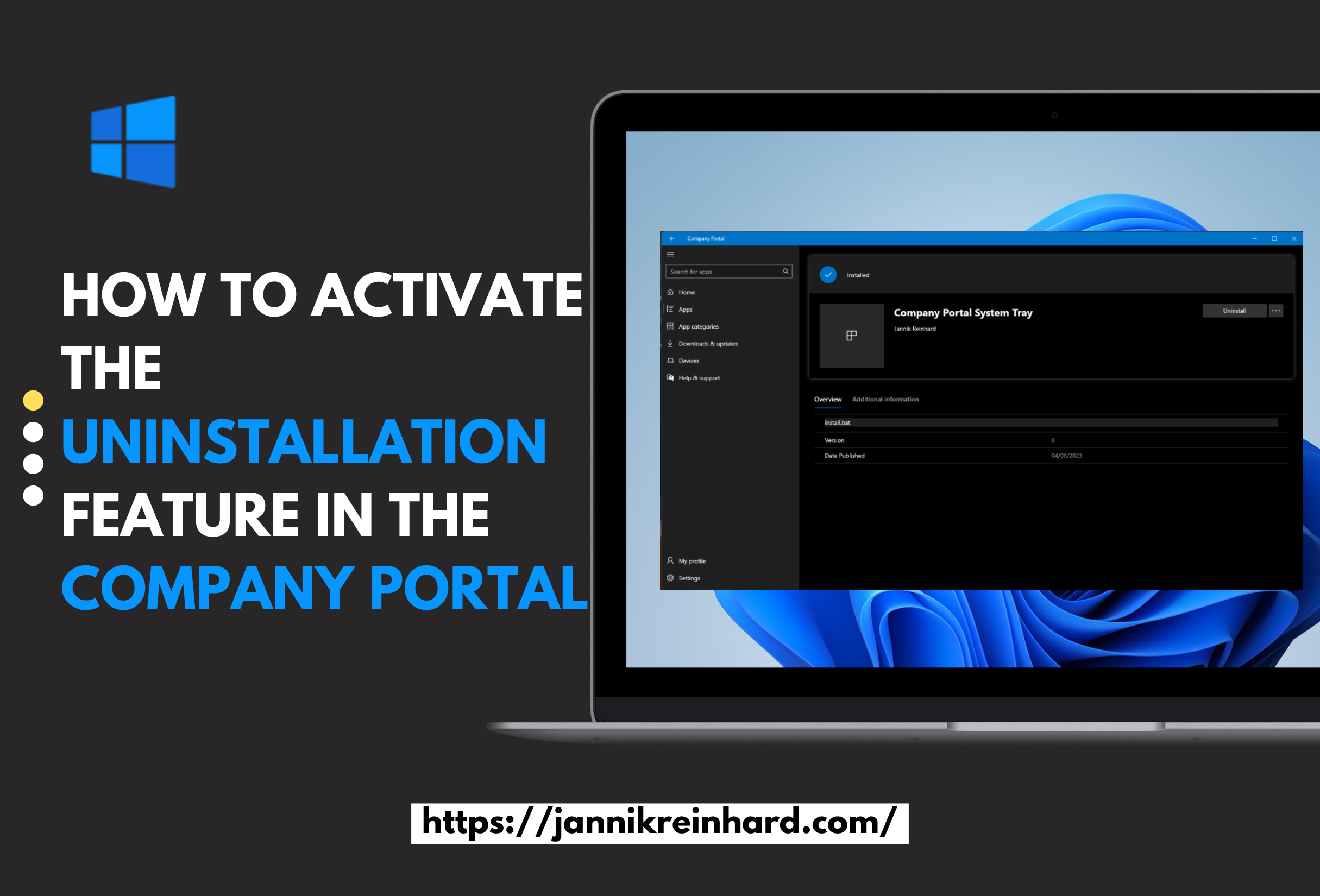 How to activate the uninstallation feature in the Company Portal